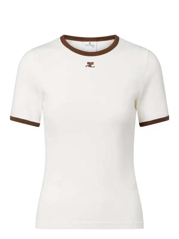 COURREGES Cotton Jersey T-shirt - White