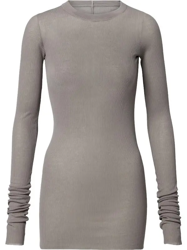 Rick Owens Ribbed Knit Top - Grey