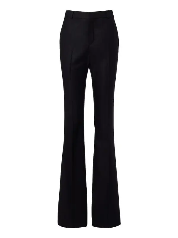 Saint Laurent Cashmere Flared Pants - Black