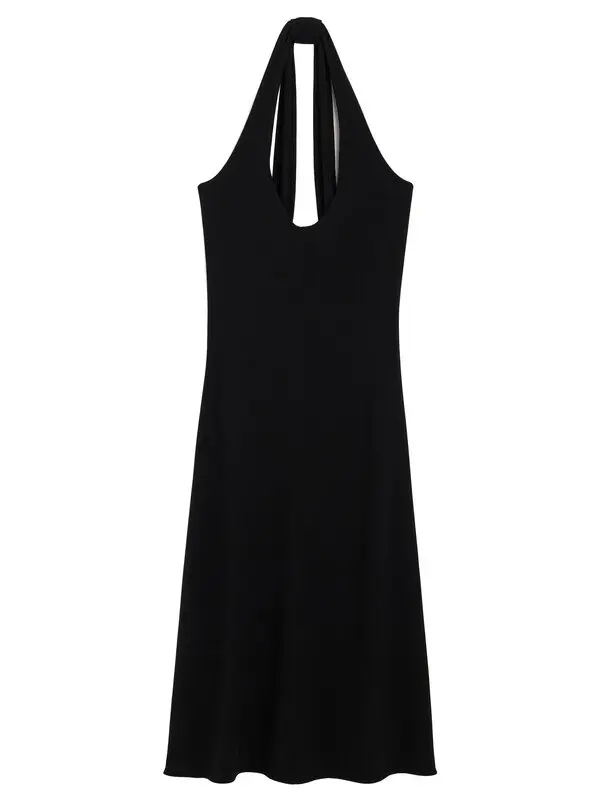 AMI Paris Halterneck Backless Midi Dress - Black