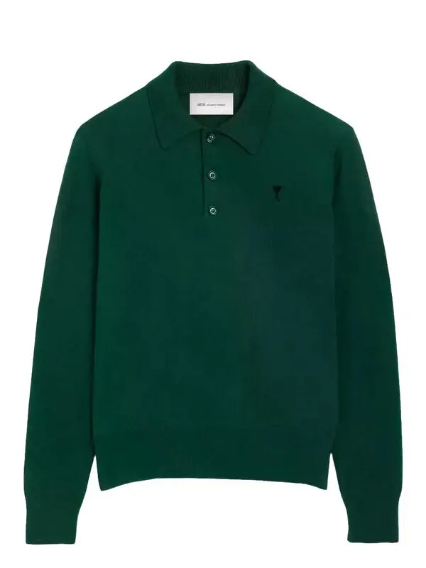 AMI Paris Wool Polo - Green