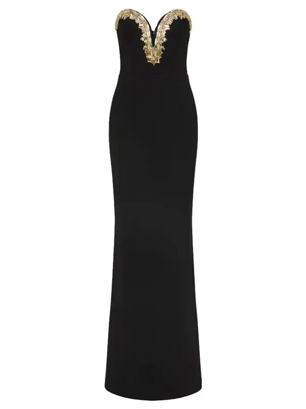 Rebecca Vallance Alexandrite Gown With Crystal Embellishment - Black