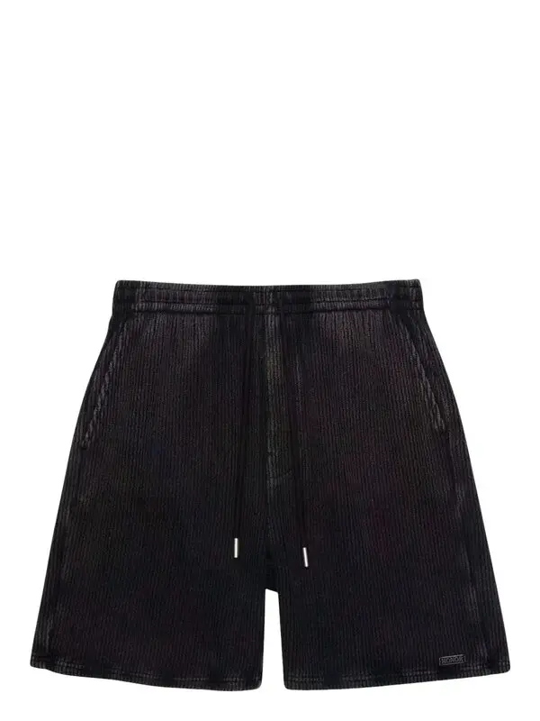HONOR THE GIFT Rib-knit Drawcord Shorts - Black