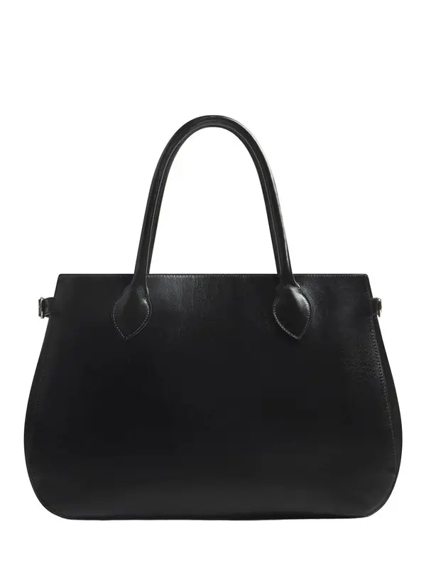 REFORMATION Patrizia Leather Bowling Bag - Black