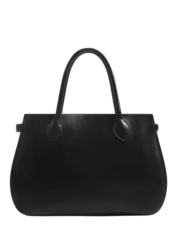 REFORMATION Patrizia Leather Bowling Bag - Black