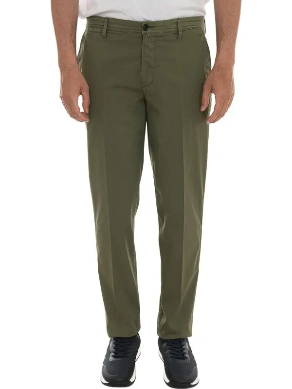 Peuterey Slim Fit Cotton-blend Chino Trousers - Green