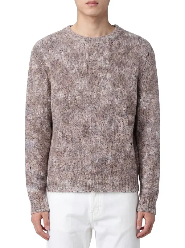 Avant Toi Distressed Cotton Sweater - Brown