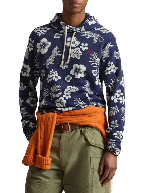 Polo Ralph Lauren Tropical Floral Print Hooded Sweatshirt - Green