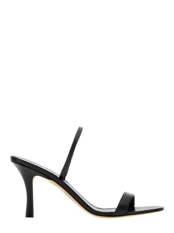 THE ROW Ella Mules In Smooth Lambskin - Black