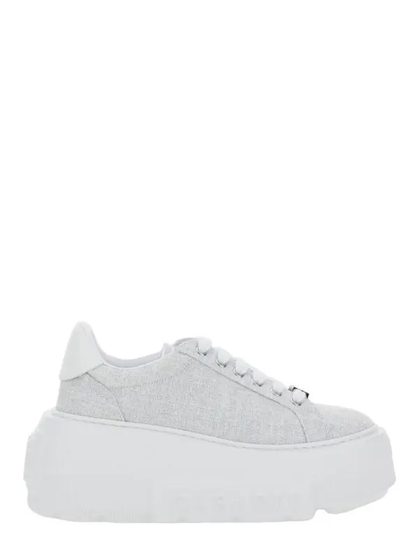 Casadei Nexus Lace-up Wedge Trainers With Rubber Platform Sole - Grey