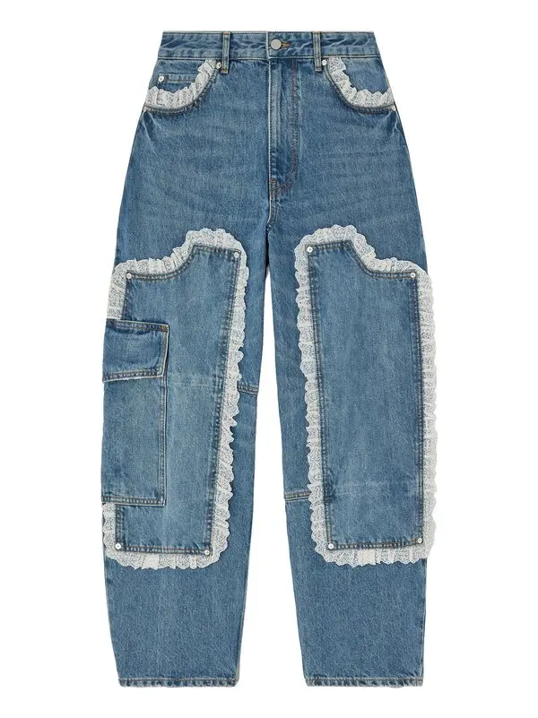 GANNI Audri Lace Jeans - Blue