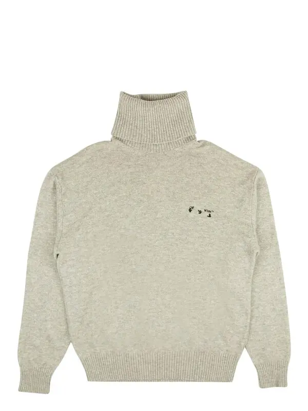 Off-White Logo Cashmere Turtleneck - Grey