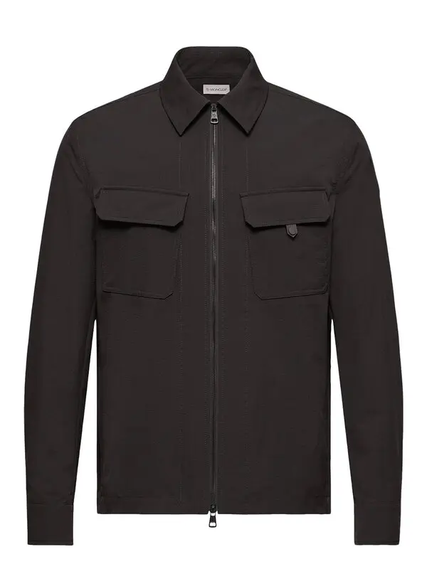 Moncler Zip-up Shirt With Pockets - Black