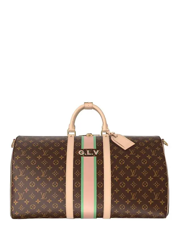 LOUIS VUITTON Keepall Bandoulière 55 Monogram Travel Bag - Brown