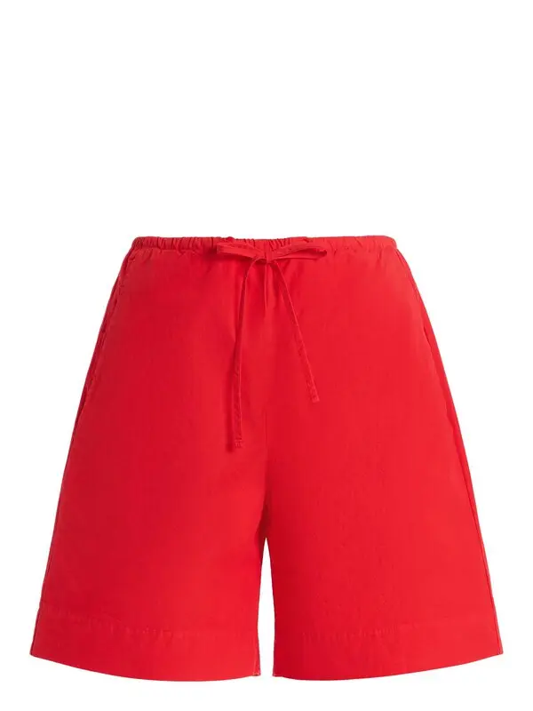 LESET Kyoto Carpenter Cotton Shorts - Red
