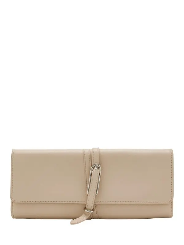 LIFFNER Belted Leather Clutch - Ivory