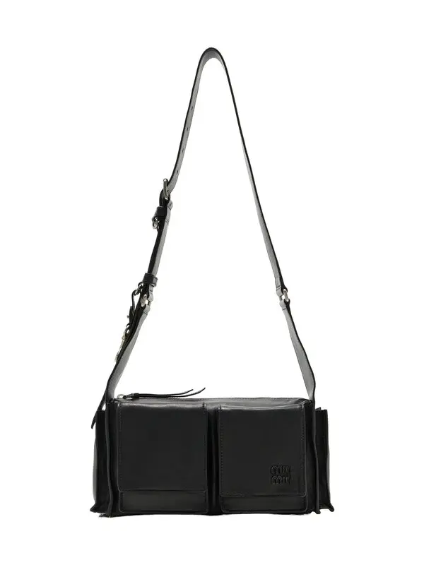Miu Miu Leather Pocket Utility Bag - Black