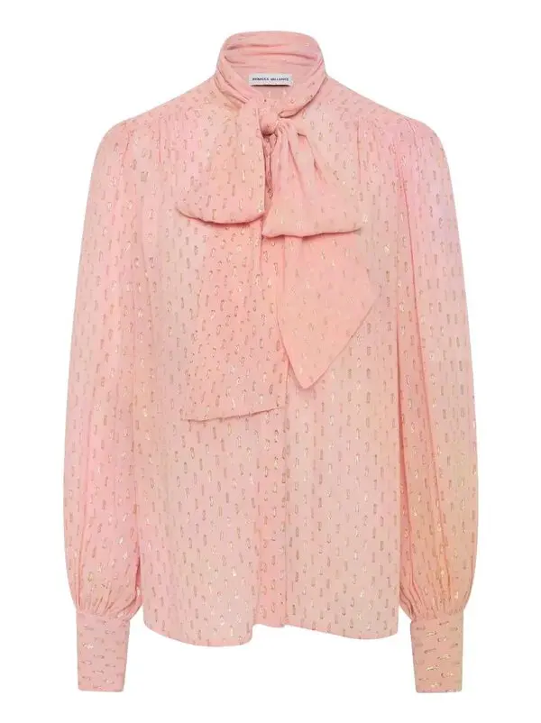 Rebecca Vallance Hasina Metallic Jacquard Blouse - Pink