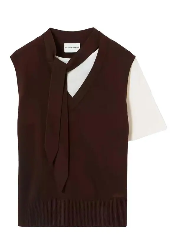 Claudie Pierlot Knitted Jumper With Bow Detail - Brown