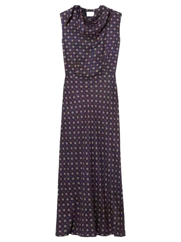 Claudie Pierlot Draped Neck Sleeveless Dress - Blue