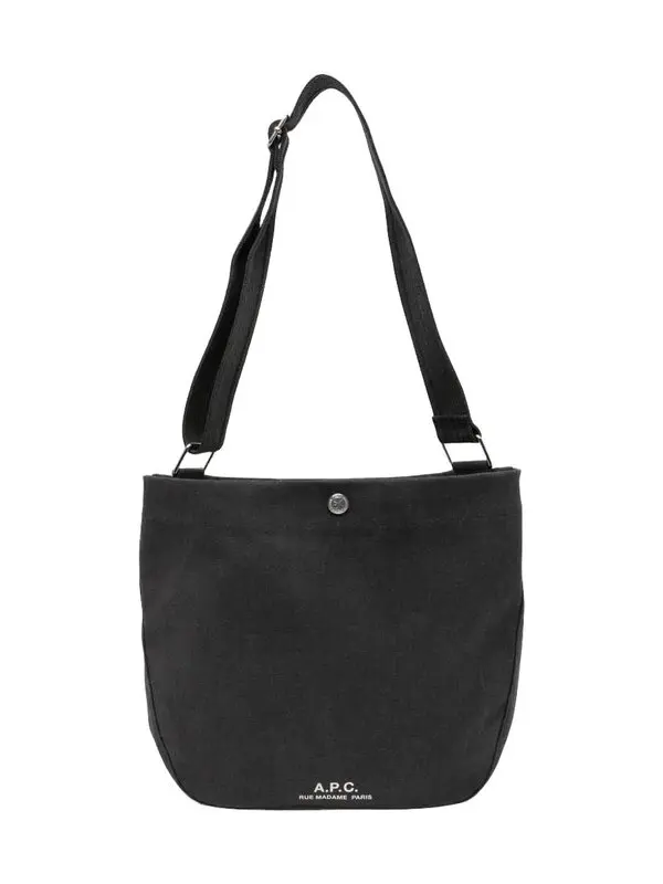 A.p.c. Logo Print Messenger Bag - Black