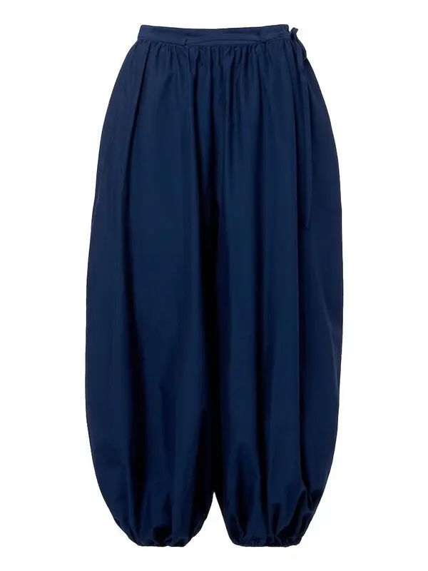 Polo Ralph Lauren Belted Cotton And Silk Balloon Pants - Blue