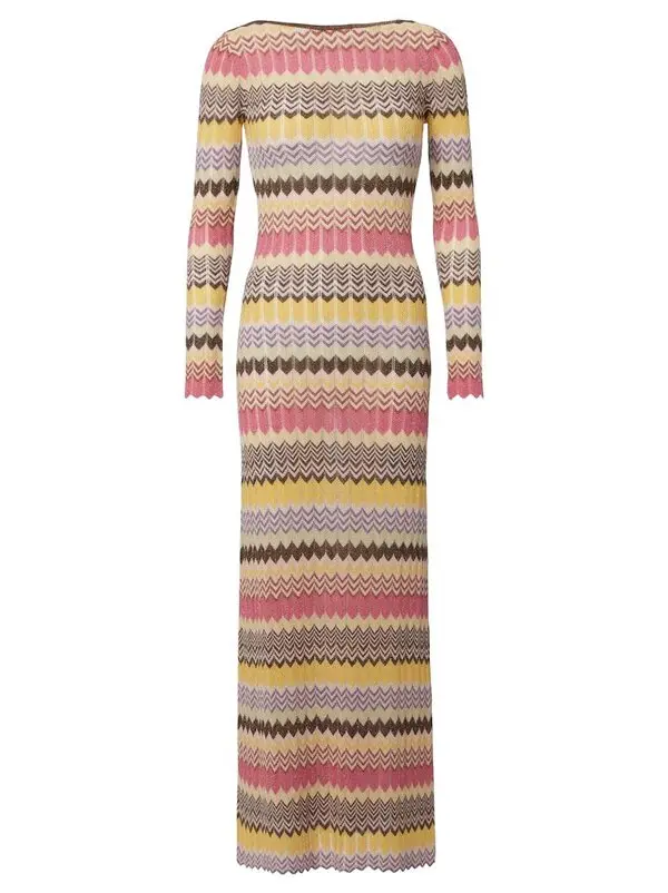 Faithfull The Brand Pedro Chevron Lame Maxi Dress - Multicoloured