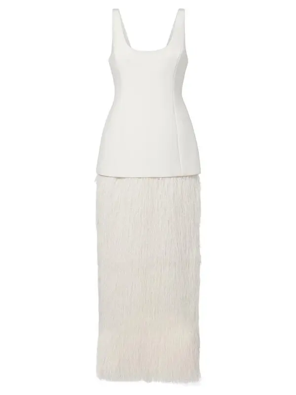 RÓHE Bridal Fringed Wool-blend Gown - White