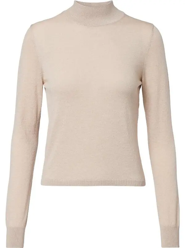 Eleventy Mockneck Wool-blend Sweater - Beige