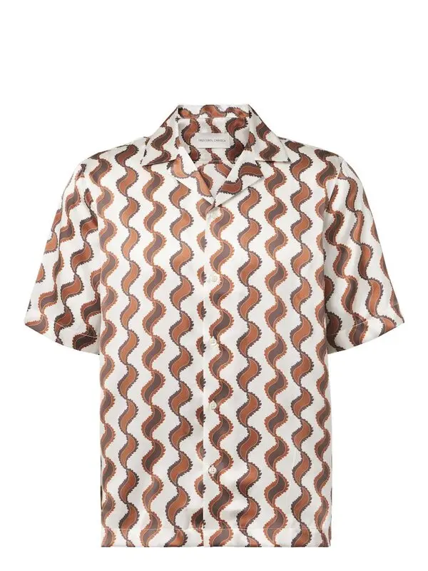 Frescobol Carioca Roberto Printed Silk Bowling Shirt - Multicoloured