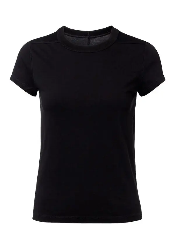 Rick Owens Cropped Level Cotton Jersey T-shirt - Black