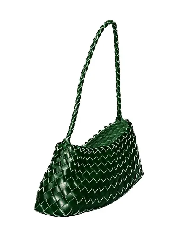 RIMINI Erica Woven Eco Leather Shoulder Bag - Green
