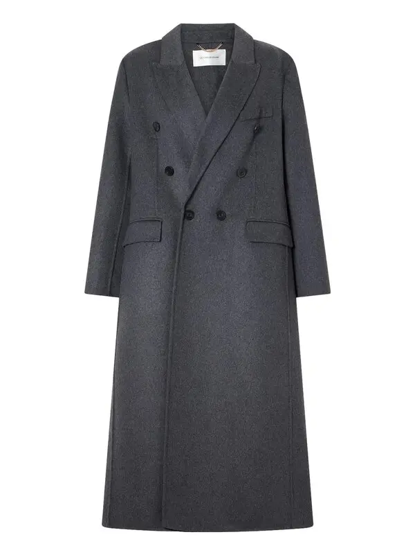 Victoria Beckham Double-breasted Wool-blend Long Coat - Gray