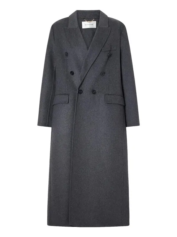 Victoria Beckham Double-breasted Wool-blend Long Coat - Gray