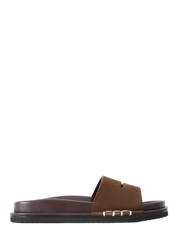 JW Anderson Suede Fussbett Slides - Brown