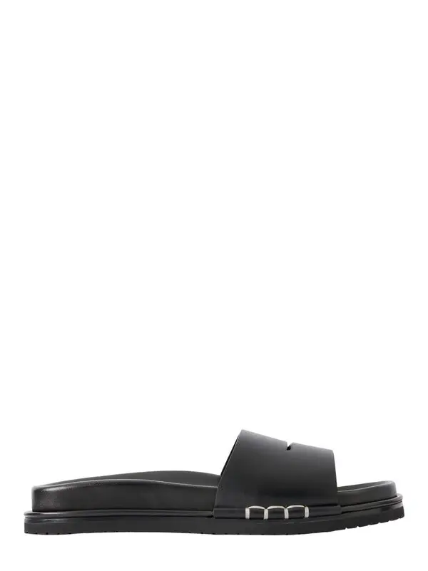 JW Anderson Fussbett Leather Slides - Black