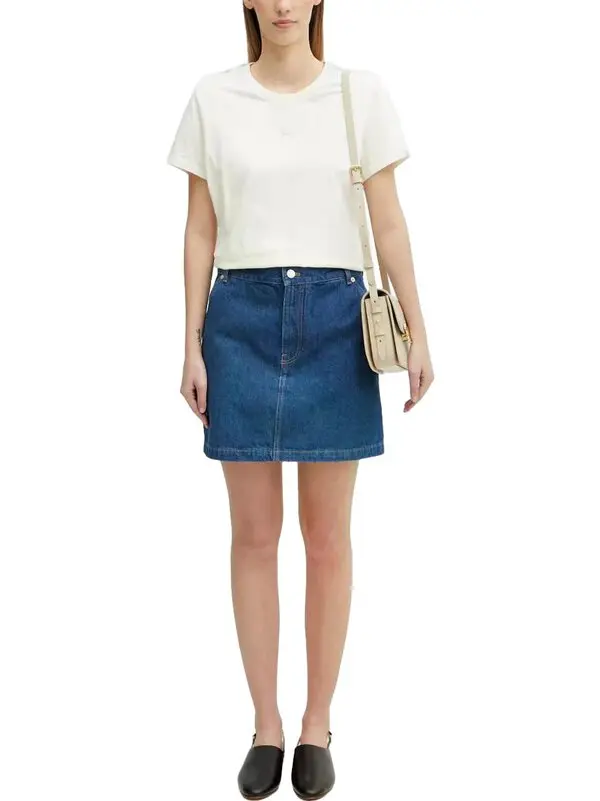 Maison Kitsuné Logo-patch Mini Skirt - Blue
