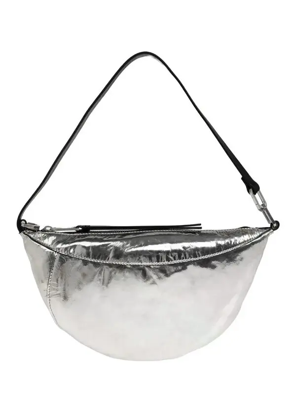 ALLSAINTS Luna Metallic Leather Shoulder Bag - Silver