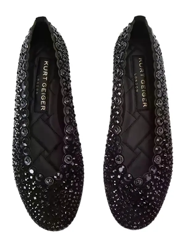 Kurt Geiger Jewel Embellished Ballet Flats - Black