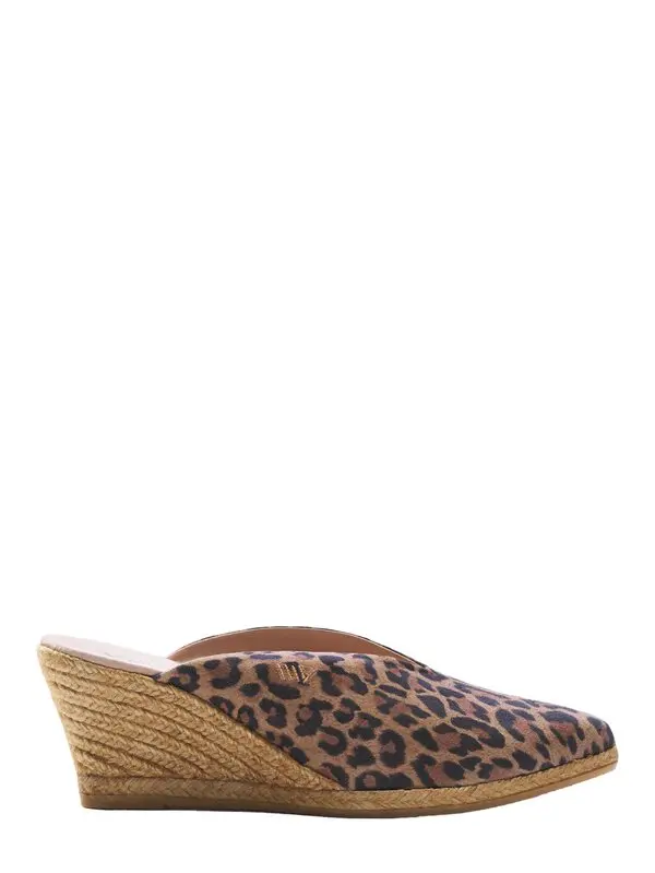 VISCATA Truja Archive Suede Espadrille Mule Wedges - Leopard