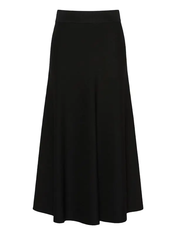 Max Mara Flared Midi Skirt In Viscose - Black