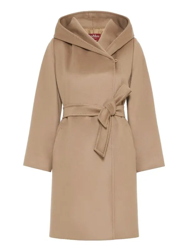 Max Mara Wool Broadcloth Robe Coat - Camel