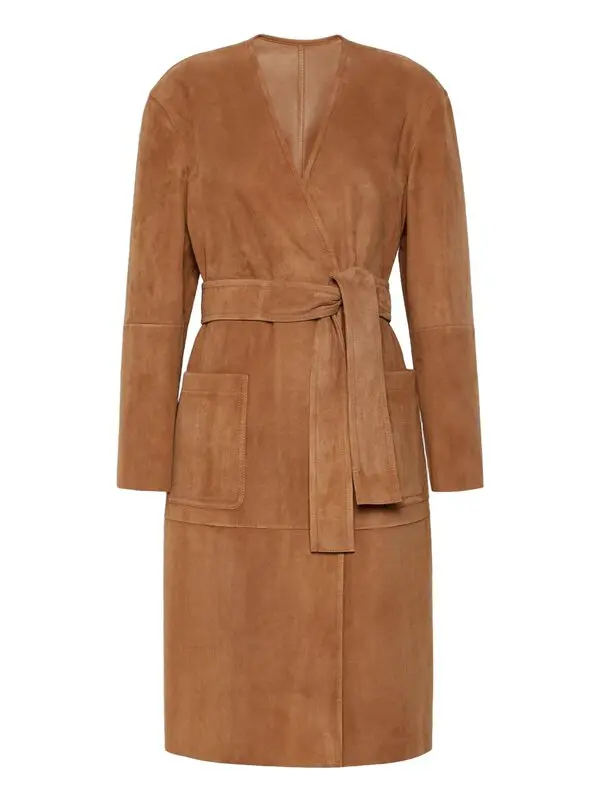 Max Mara Suede Duster Coat - Camel