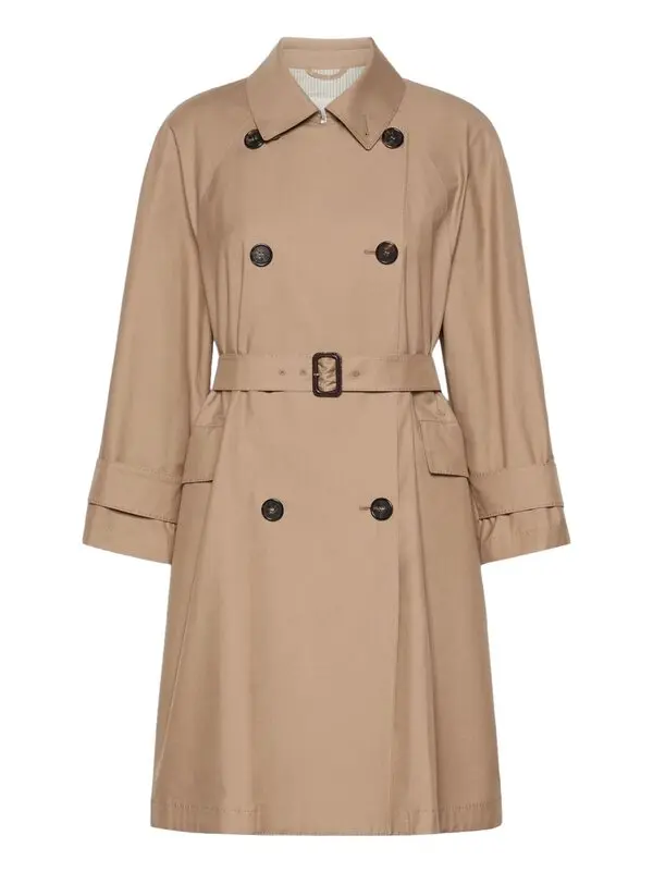 Max Mara Double-breasted Water-repellent Twill Trench Coat - Camel