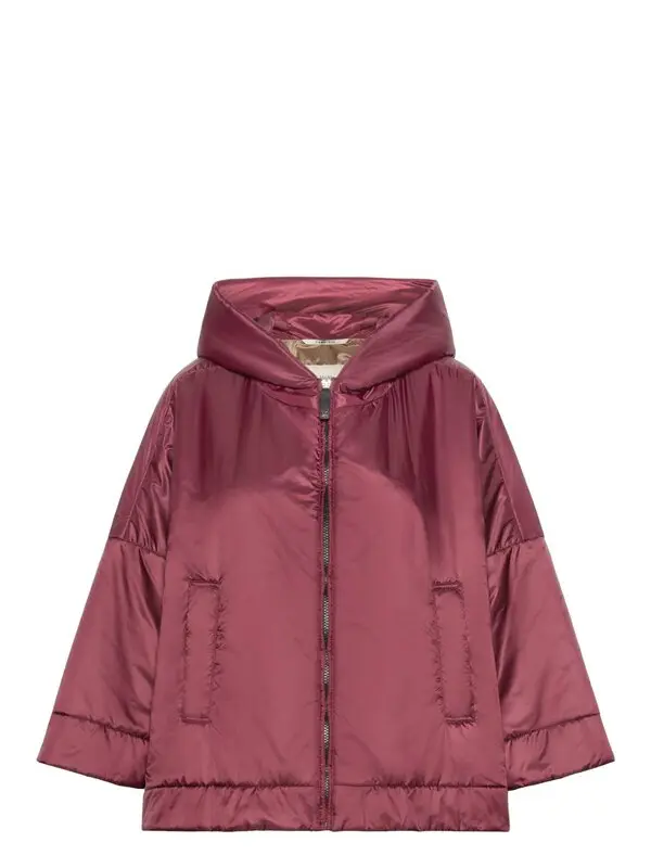 Max Mara Padded Hooded Jacket In Water-repellent Canvas - Red