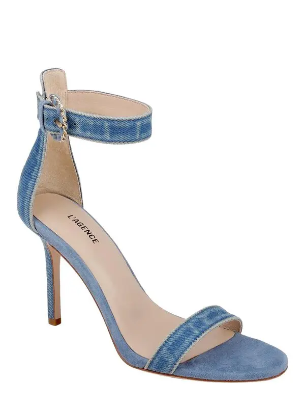 L'Agence Gisele Vii Stiletto Sandal - Light Denim