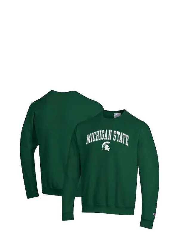Champion Michigan State Spartans Arch Over Logo Pullover Sweatshirt - Green