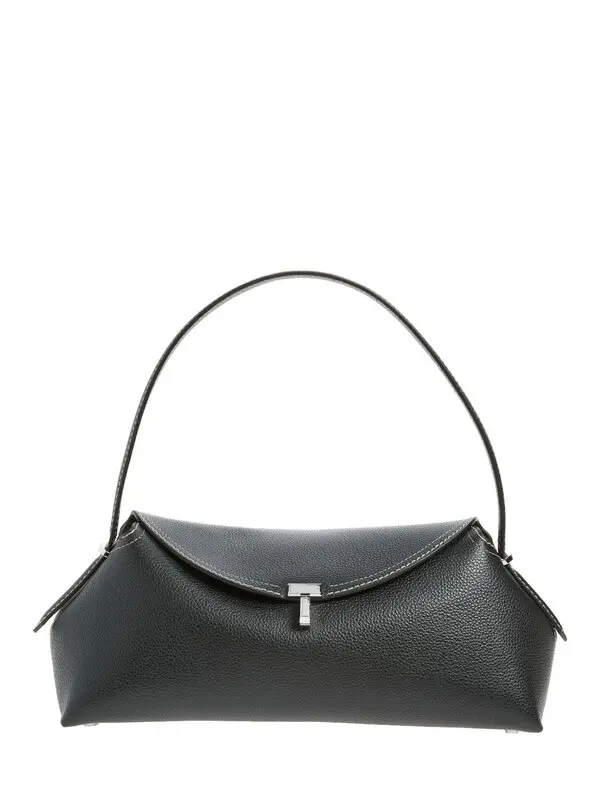 TOTEME T-lock Leather Shoulder Bag - Black