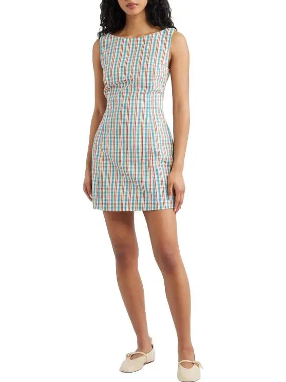 Faithfull The Brand Lydie Check Cotton & Linen Mini Dress - Sofia Check