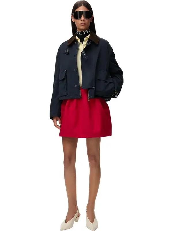 Loewe Balloon Skirt In Cotton And Silk - Red